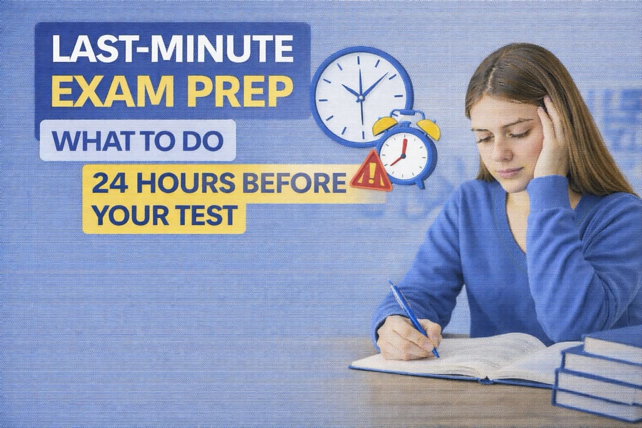 Last-Minute Exam Prep: What to Do 24 Hours Before Your Test 2026